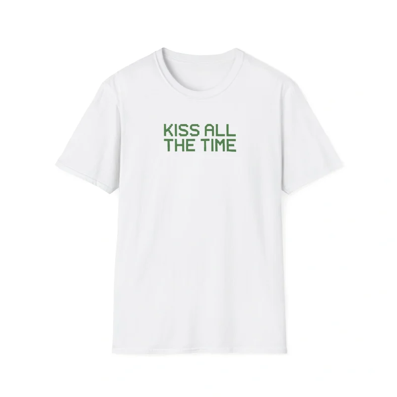 Kiss All The Time Shirt - Harry Styles Viral White Knit Green Stitch ...